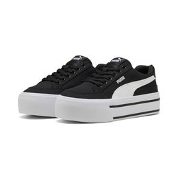 Sneaker Puma "Court Classic Vulc Platform Sneakers Damen", Damen, Gr. 39, schwarz, wei&szlig;, Obermaterial: Textil, Synthetik; Futter: Textil; Innensohle: Textil; Laufsohle: Gummi, Schuhe Sneaker