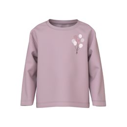 Langarmshirt name it "NMFVELDA LS NREG TOP", M&auml;dchen, Gr. 104, dawn pink print:ballons, Jersey, Obermaterial: 100% Baumwolle, bedruckt, normal, Rundhals, Shirts Langarmshirt