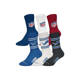 Kurzsocken NFL "Socken NFL 6Pack Crew Socks 6er Pack", Herren, Gr. 43-46, bunt (detroit lions, mix), Obermaterial: 58% Baumwolle CO. 39% Polyester PES. 3% Elasthan EL., Socken