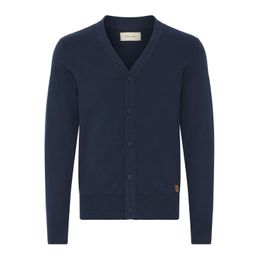 Strickjacke Blend "Strickjacke BHFinex", Herren, Gr. L, blau (marineblaus), Obermaterial: 70% Baumwolle CO recyc.. 30% Polyester Pol. recyc.., Strickjacken Strickjacke