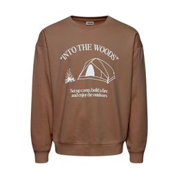 !Solid Longpullover SOLID "Sweatshirt SDHamad", Herren, Gr. L, braun (rain drum), Obermaterial: 60% Baumwolle CO. 40% Polyester PES., Pullover Longpullover