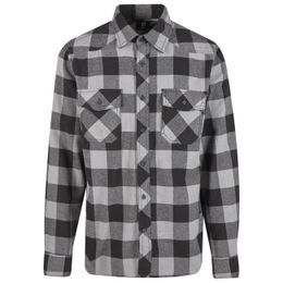 Langarmhemd Brandit "Brandit Herren Checked Shirt", Herren, Gr. 6XL, US-Gr&ouml;&szlig;en, schwarz, charcoal, 100% Baumwolle, normal, Hemden