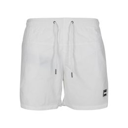 Badeshorts Urban Classics "Urban Classics Herren Block Swim Shorts", Herren, Gr. 3XL, US-Gr&ouml;&szlig;en, wei&szlig;, 100% Polyamid, Badehosen Badeshorts