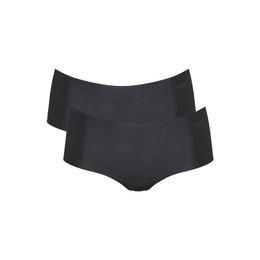 Panty Sloggi "Panty Zero Microfiber Shorts 2.0 2er Pack", Damen, Gr. XS, schwarz, Obermaterial: 76% Polyamid PA. 24% Elasthan EL., Unterhosen Panty