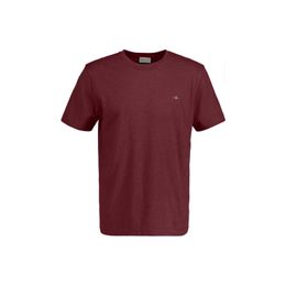 T-Shirt Gant "T-Shirt Reg Shield 1er Pack", Herren, Gr. L, rot (weinrot (bordeaux melange)), Obermaterial: 100% Baumwolle CO., Shirts T-Shirt
