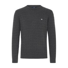 Strickfleece-Pullover Kronstadt "Strickpullover KSCall", Herren, Gr. XL, grau (charcoal mix), Obermaterial: 100% Baumwolle CO., Pullover