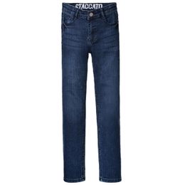 Regular-fit-Jeans STACCATO "STCSAM", Jungen, Gr. 152, Normalgr&ouml;&szlig;en, blau (jeansblau), Oberstoff: 80% Baumwolle, 19% Polyester, 1% Elasthan;, Abriebeffekte, unifarben, Basic, regular fit, Jeans 5-Pocket-Jeans, Regular Fit
