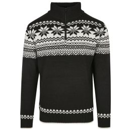 Rundhalspullover Brandit "Brandit Herren Troyer Norweger", Herren, Gr. XXL, schwarz, 100% Polyacryl, mehrfarbig, normal, herzf&ouml;rmiger Ausschnitt, Pullover Rundhalspullover