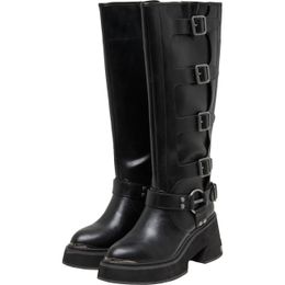 Stiefel Buffalo "Buffalo BULL BOOT HI FB - VEGAN NAPPA", Damen, Gr. 42, schwarz, Polyurethan, unifarben, Schuhe Stiefel