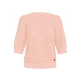 Strickfleece-Pullover oxmo "Strickpullover OXMicha", Damen, Gr. M, rosa (mahogany rose), Obermaterial: 100% Baumwolle CO., Shirts