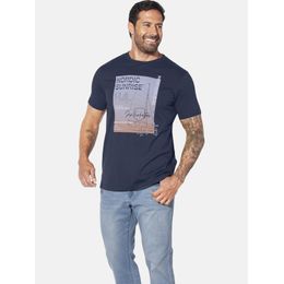 T-Shirt Jan Vanderstorm "T-Shirt ARNOHELD", Herren, Gr. L, blau (dunkelblau), Obermaterial: 100% Baumwolle CO., Shirts T-Shirt