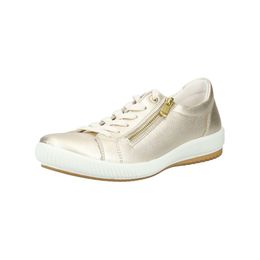 Sneaker Legero "Legero Sneaker Leder", Damen, Gr. 38,5, gold, beige, Leder, Schuhe Sneaker