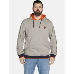 Kapuzensweatshirt CHARLES COLBY "Sweatshirt EARL MARCAS", Herren, Gr. L, grau (hellgrau melange), Obermaterial: 67% Baumwolle CO. 31% Polyester COOLMAX PES(Coolmax). 2% Elasthan EL., Sweatshirts