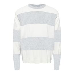 !Solid Strickfleece-Pullover SOLID "Strickpullover SDFedele", Herren, Gr. L, grau (light grau melange), Obermaterial: 100% Baumwolle CO., Pullover
