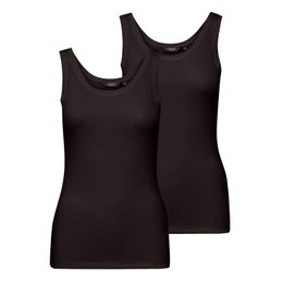 Longtop oxmo "Tanktop OXJessie", Damen, Gr. M, schwarz (schwarz, schwarz), Obermaterial: 95% Viskose CV. 5% Elasthan EL., Tops