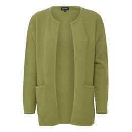 Strickjacke oxmo "Strickjacke OXMiline", Damen, Gr. S, gr&uuml;n (sage), Obermaterial: 60% Polyacryl PAN. 40% Baumwolle CO., Strickjacken Strickjacke