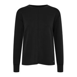 Longpullover oxmo "Sweatshirt OXPea", Damen, Gr. L, schwarz, Obermaterial: 48% Modal CMD. 48% Polyester PES. 4% Elasthan EL., Sweatshirts Longpullover