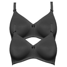 B&uuml;gelloser BH SuSa "2er Pack BH ohne B&uuml;gel Topsy", Damen, Gr. 75, Cup C, schwarz (schwarz schwarz), Obermaterial: 82% Polyamid PA. 18% Elasthan EL., BHs