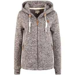 Strickfleecejacke oxmo "Strickfleecejacke OXThory", Damen, Gr. M, braun (coffee bea), Obermaterial: 100% Polyester PES., Jacken