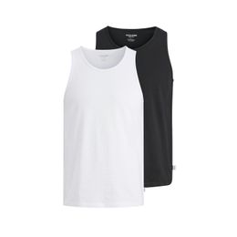 Jack & Jones Muscleshirt JACK & JONES "JJEORGANIC BASIC TANKTOP 2PK MP", Herren, Gr. XXL, schwarz pack:schwarz, wei&szlig;, Jersey, Obermaterial: 100% Baumwolle, unifarben, normal, Rundhals, Shirts