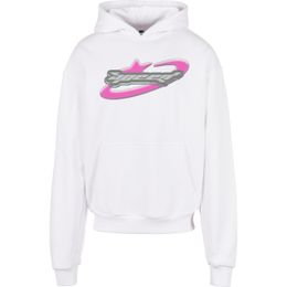 Kapuzenpullover "Upscale by Mister Tee Herren Speed Logo Hoodie", Herren, Gr. L, wei&szlig;, 100% Baumwolle, UPSCALE BY MISTER TEE, unifarben, oversize, Pullover Kapuzenpullover