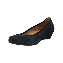 Ballerina Gabor COMFORT "Gabor Comfort Ballerinas Leder", Damen, Gr. 38,5, dunkelblau, Leder, Schuhe Ballerina