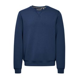 Rundhalspullover Blend "Rundhalspullover BHSweatshirt", Herren, Gr. S, blau (marineblaus), Obermaterial: 80% Viskose CV. 13% Polyester PES. 7% Elasthan EL., Pullover Rundhalspullover