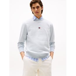 Tommy Hilfiger "TOMMY LOGO SWEATSHIRT mit Rundhals und Stickerei", unifarben, casual, regular fit, Baumwollmix, Rundhals