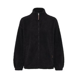 Sweatjacke oxmo "Trainingsjacke OXBerina", Damen, Gr. M, schwarz (meteorite), Obermaterial: 100% Polyester PES., Sweatjacken Sweatjacke