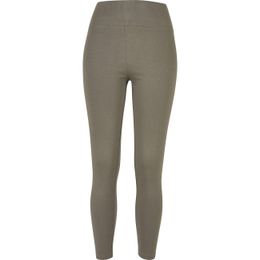 Leggings Urban Classics "Urban Classics Damen Ladies High Waist Jersey Leggings", Damen, Gr. XS, US-Gr&ouml;&szlig;en, olive, 95% Baumwolle, 5% Elasthan, unifarben, skinny fit, Hosen Leggings