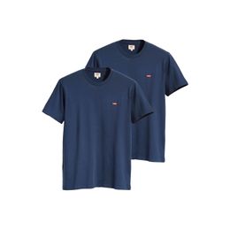 Levi's T-Shirt LEVI'S "T-Shirt Original Housemark Tee 2er Pack", Herren, Gr. L, blau, Obermaterial: 100% Baumwolle CO., Shirts T-Shirt