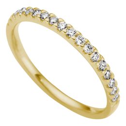 Goldring Firetti "Schmuck Geschenk Gold 333 Damenring Vorsteckring Memoire Lab Grown" Gr. 18, gelbgoldfarben, Fingerringe, Damen, 18, 0,25 VS = sehr kleine Einschl&uuml;sse, Diamanten Gelbgold 333, 1,64mm, Diamanten, Gelbgold 333, Goldring, mit Brillanten