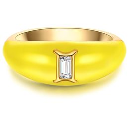 Glanzst&uuml;cke M&uuml;nchen Silberring GLANZST&Uuml;CKE M&Uuml;NCHEN "AV302" Gr. 54, gelbgold, Fingerringe, Damen, 54, Silber 925 (Sterlingsilber), 7,9mm, Silberring, mit Zirkonia