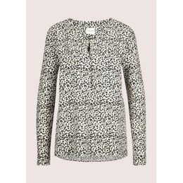 Madeleine Mode Langarmbluse MADELEINE "Bluse Lange Bluse zum Schl&uuml;pfen", Damen, Gr. 36, schwarz (schwarz, kitt), Obermaterial: 100% Viskose CV., Modern, normal, V-Ausschnitt, Blusen