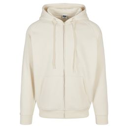Kapuzenpullover Urban Classics "Urban Classics Herren Zip Hoody", Herren, Gr. 4XL, sandwei&szlig;, 65% Baumwolle, 35% Polyester, unifarben, loose fit, ohne Ausschnitt, Pullover Kapuzenpullover