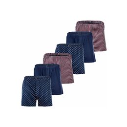 Boxershorts YOURBASICS "Boxershort 6er Pack", Herren, Gr. XL, blau (blaumix), Obermaterial: 100% Baumwolle CO., Unterhosen