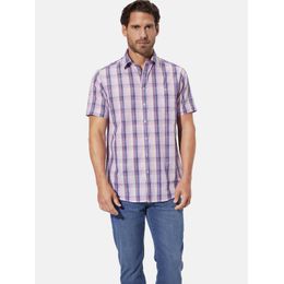 Kurzarmhemd Babista "Kurzarmhemd NAVOR", Herren, Gr. XXL, weit, lila (lila kariert), Obermaterial: 100% Baumwolle CO., regular fit, Hemden