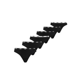 String Puma "String 6er Pack", Damen, Gr. S, schwarz, Obermaterial: 95% Baumwolle CO. 5% Elasthan EL., Unterhosen String