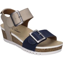 Sandale Josef Seibel "Quinn 02, ocean-kombi", Damen, Gr. 38, blau (ocean, kombi), Obermaterial: 100% Rindsleder Leather cow., Schuhe Sandale