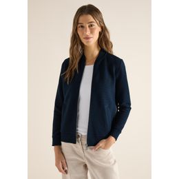 Cardigan Cecil, Damen, Gr. L (42), universal blau, Web, 77% Baumwolle, 20% Polyester, 3% Elasthan, unifarben, comfort fit normal, Rundhals, B&uuml;ndchen, Strickjacken, mit Rundhalsausschnitt