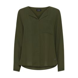 Langarmbluse oxmo "Langarmbluse OXHally", Damen, Gr. 40, gr&uuml;n (rifle gr&uuml;n), Obermaterial: 65% Polyester Pol. recyc.. 35% Polyester PES., Blusen