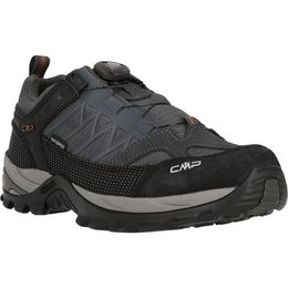 Wanderschuh CMP "RIGEL LOW FITGO TREKKING SHOES WP", Herren, Gr. 42, grau (antracite, arabica), Leder, Synthetik, Schuhe Wanderschuh, wasserdicht