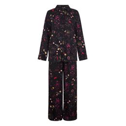 Lily & Lionel Pyjama LILY AND LIONEL "Evie Long Sleeve Print Pyjama Set Damen", Damen, Gr. L, schwarz3, 100% Viskose, Homewear-Sets Pyjama