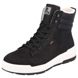 Winterboots RIEKER SPORT, Herren, Gr. 45, schwarz, Leder, Schuhe Winterboots, Stiefelette, Schn&uuml;rboots mit TEX-Membran