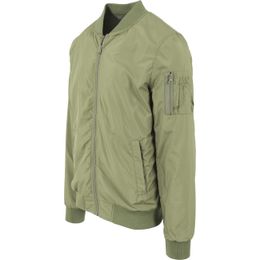 Allwetterjacke Urban Classics "Urban Classics Herren Light Bomber Jacket", Damen, Gr. M, olive, 100% Polyester, unifarben, normal, amerikanischer Ausschnitt, Jacken