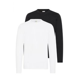 !Solid Langarmshirt SOLID "Langarmshirt SDOdatten", Herren, Gr. 3XL, schwarz (schwarz, wei&szlig;), Obermaterial: 50% Baumwolle CO. 50% Polyester PES., Shirts Langarmshirt