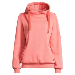 Kapuzenpullover SALZHAUT "Hoodie S&Uuml;NN", Damen, Gr. XS, rot (coral), Obermaterial: 55% Baumwolle CO. 45% Polyester PES., Pullover Kapuzenpullover