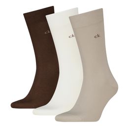 Socken Calvin Klein "CK MEN SOCK", Damen, Gr. 39-42, beige, braun, Baumwollmischung, normal, Socken Socken, uni, Cotton-Mix, breiter Bund