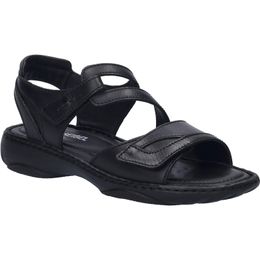 Sandale Josef Seibel "Debra 25, black-black", Damen, Gr. 36, schwarz (schwarz, schwarz), Obermaterial: 100% Rindsleder Leather cow., Schuhe Sandale