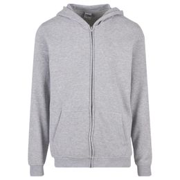 Kapuzenpullover Urban Classics "Urban Classics Basic Essential Zip Hoody", Herren, Gr. L, erdgrau, 65% Baumwolle, 35% Polyester, unifarben, normal, ohne Ausschnitt, Pullover Kapuzenpullover